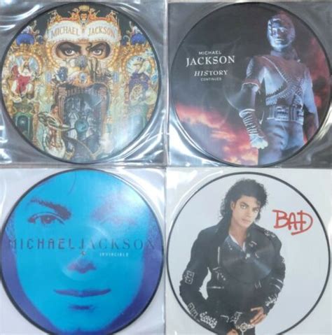 Set Of 4 Michael Jackson Vinyl Picture Disc Lps
