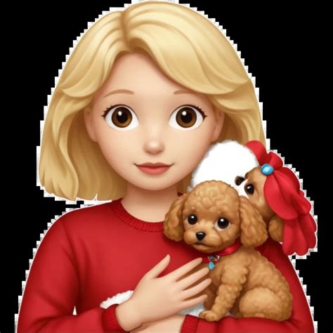 Blonde Girl Hugging A Apricot Female Toy Poodle And Small Red Male Toy