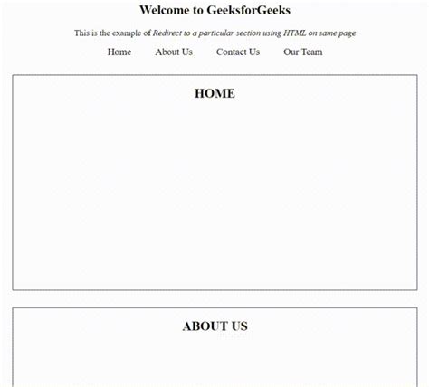 How To Redirect To A Particular Section Of A Page Using Html Or Jquery