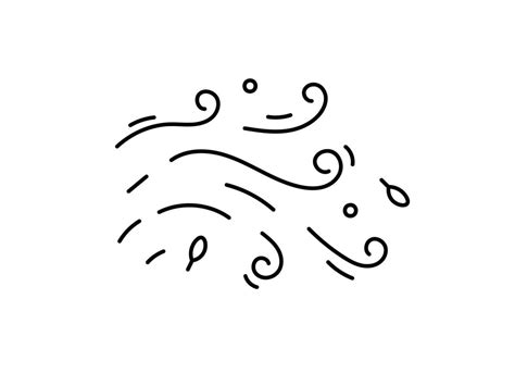 Wind Motion Illustration Windy Weather Wind Blowing 53688218 Vector