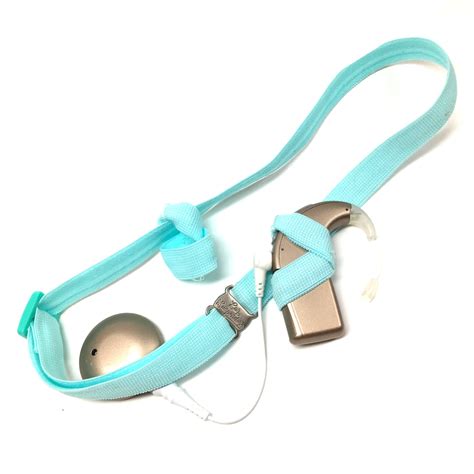Light Blue Cochlear Implant Headband Ear Suspenders Adjustable