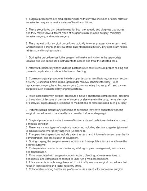 Notes On Surgical Surgical Procedures Are Medical Interventions That