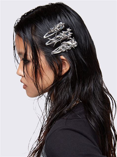 Stars Silver Hair Clip Set Minga London Minga London Us