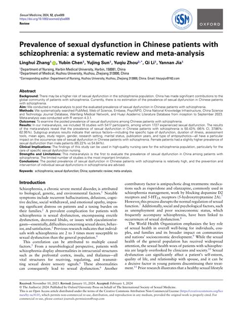 Pdf Prevalence Of Sexual Dysfunction In Chinese Patients With Schizophrenia A Systematic