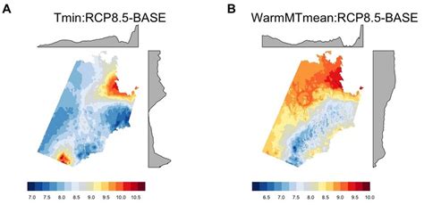 Temperature Difference Maps Between Rcp85 And Baseline Of Annual