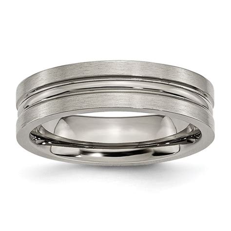 Dropship Chisel Titanium Brushed And Polished 6mm Grooved Band To Sell