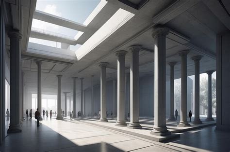 Premium Photo Conceptual Architecture Column Between Space For