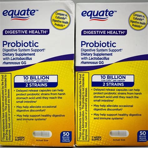 Equate Probiotic 10 Billion 2 Strains Digestive Support 50 Caps X 2pk Exp 10 23 Eur 27 71