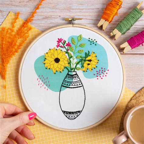 All Hand Embroidery Kits Patterns Stitched Modern