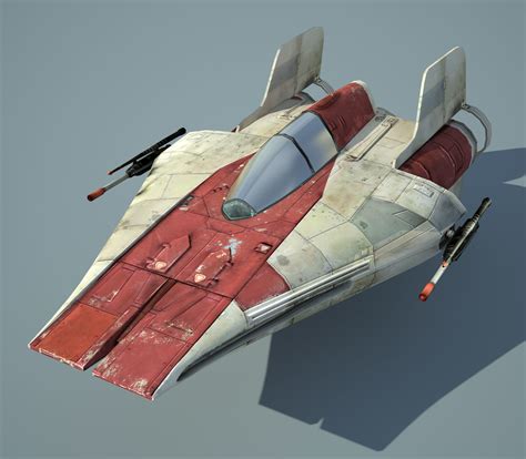 3d Model Game Ready Star Wars Rz 1 A Wing Interceptor Starfighter Vr