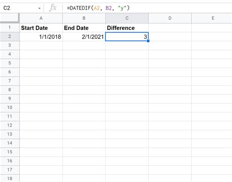 How To Calculate The Difference Between Two Dates In Google Sheets