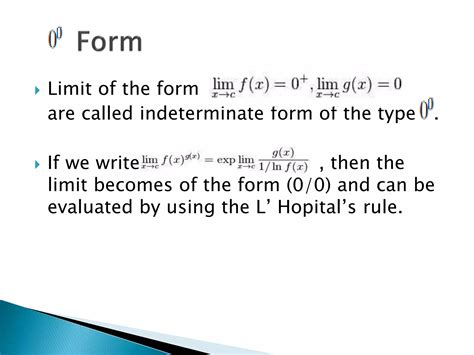 Indeterminate Forms And L Hospital Rule Pptx