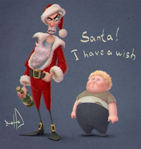 By Inna Stefanova • Santa I Have A Wish Funny Xmas Characters Let