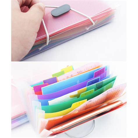 Rainbow Color A6 Document Bag Cute Mini Bill Recei Vicedeal