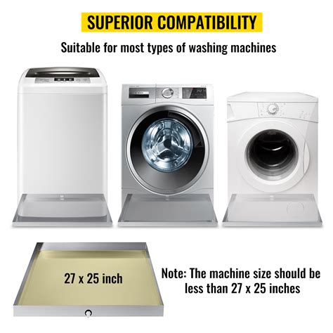 Vevor 27 X 25 X 25 Inch Washing Machine Pan 304 Stainless Steel