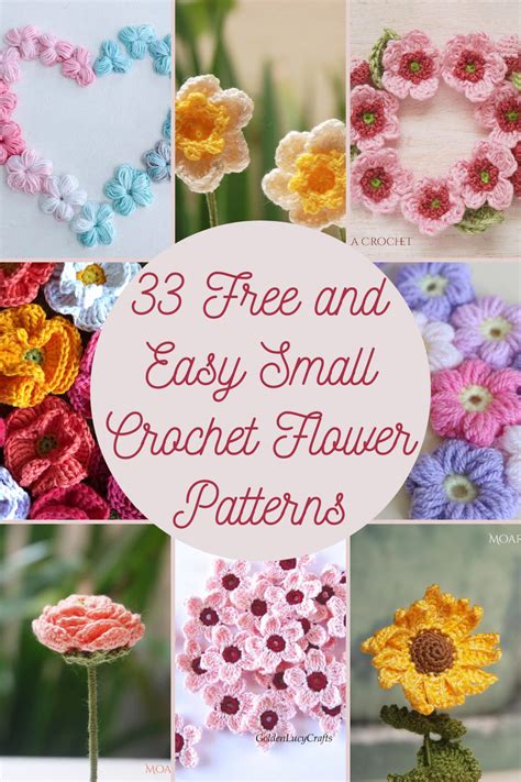 33 Free And Easy Small Crochet Flower Patterns Crochet Flowers Free