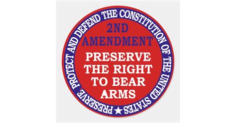 2nd Amendment Circle Round Sticker Zazzle