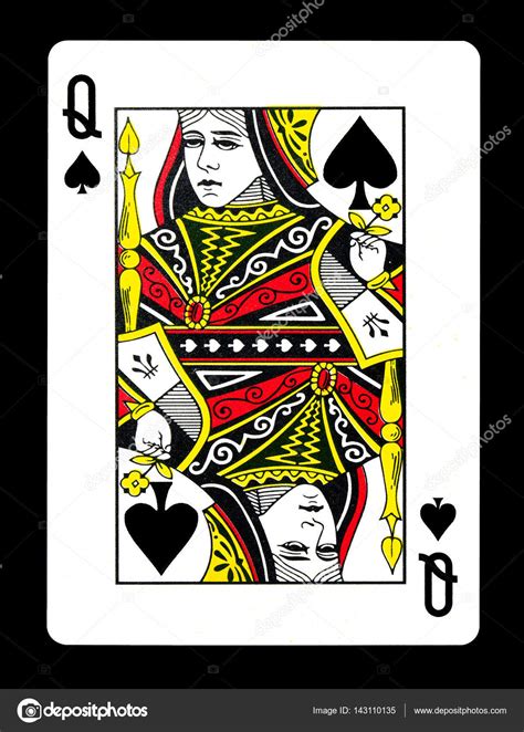 Queen Of Spades Playing Card Isolated On White Stock 50 Very Old