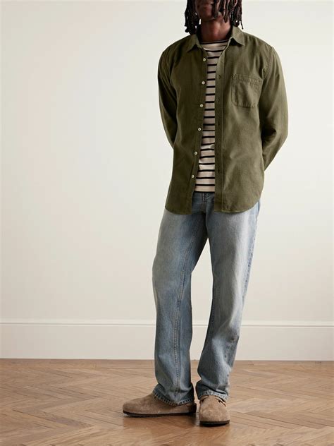 Portuguese Flannel Teca Cotton Flannel Shirt Green Portuguese Flannel