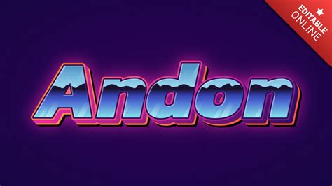 Andon 80s Vintage Text Effect Generator