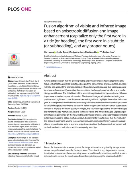 Pdf Fusion Algorithm Of Visible And Infrared Image Based On