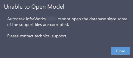 Unable To Open Model When Opening A Newly Created Model Using Model Builder In Infraworks