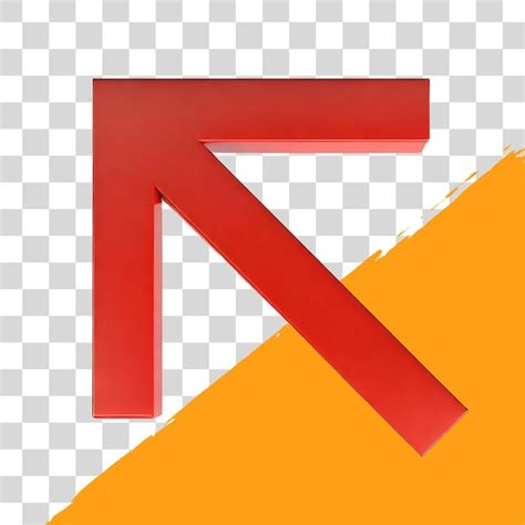 Premium Psd Red 3d Arrow Shaped Object Pointing Up On The Left On A