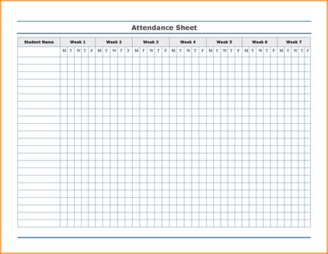 Classroom Attendance Chart