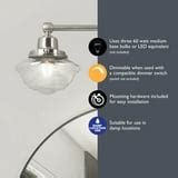 Design House Schoolhouse Vanity Light In Satin Nickel 3 Bulb