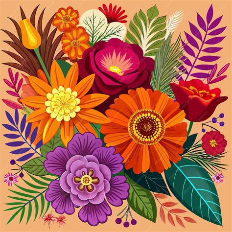 Hispanic Heritage Month Floral Fiesta Vector Illustration Printable T