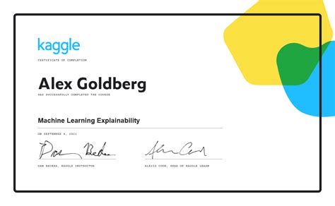 alex goldberg completed the machine learning explainability course on