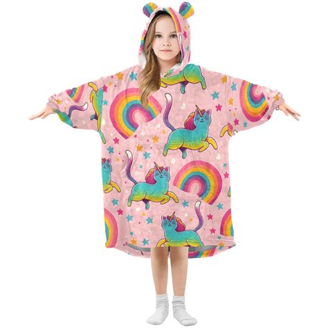Dailycode Wearable Blanket Hoodie Oversized Sherpa Flannel Blankets