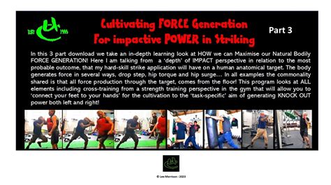 Force Generation Part 1 Urban Combatives Vault