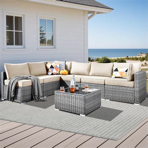 Xizzi 7 Pieces Patio Furniture Set All Weather Wicker