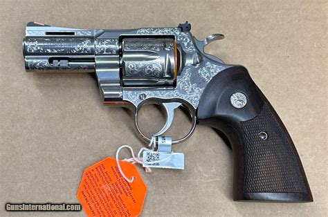 Engraved Colt Python 357 Mag Stainless Steel 3 Barrel Dav 12457