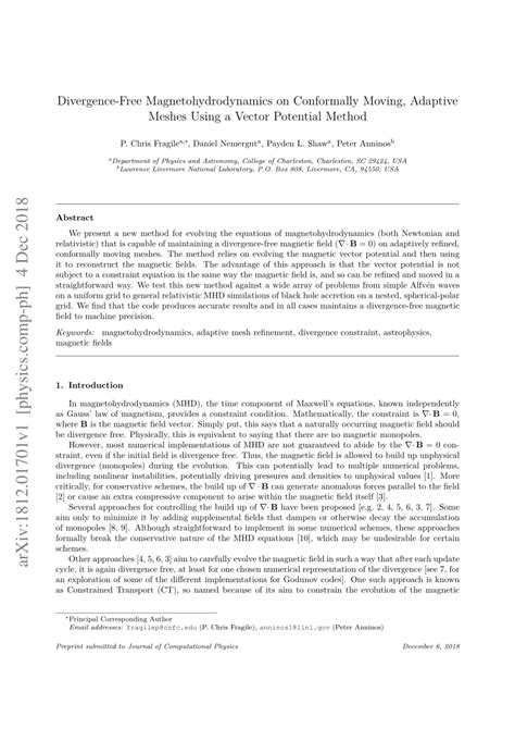 Pdf Divergence Free Magnetohydrodynamics On Conformally Moving