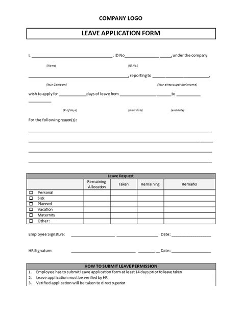 Template Leave Form