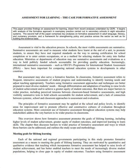 √ Formative Assessment Checklist Template