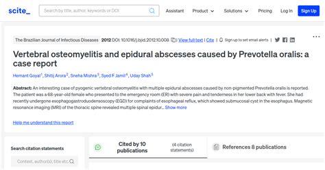 Vertebral Osteomyelitis And Epidural Abscesses Caused By Prevotella