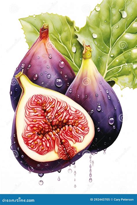 Exploring The Delicious World Of Fig Leaf A Vibrant Illustratio Stock