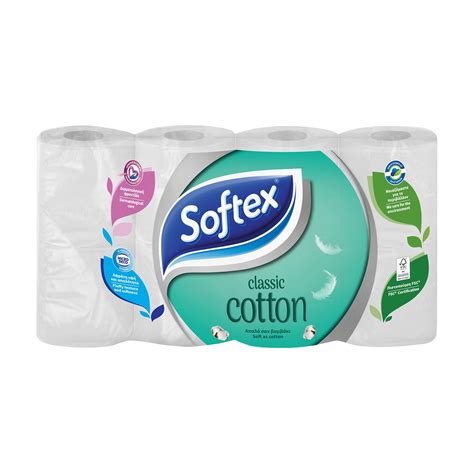 Softex Classic Cotton Χαρτί Υγείας 3 Φύλλων 8τεμ 624g ΣΚΛΑΒΕΝΙΤΗΣ