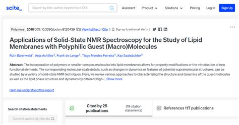 Citation Report Applications Of Solid State Nmr Spectroscopy For The