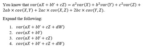 Solved You Know That Varax By Cz A Varx Bevary