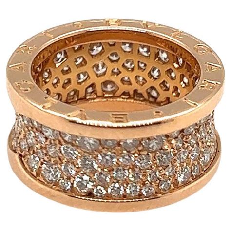 Bulgari Gold And Pavé Diamond 3 Band Ring At 1stdibs