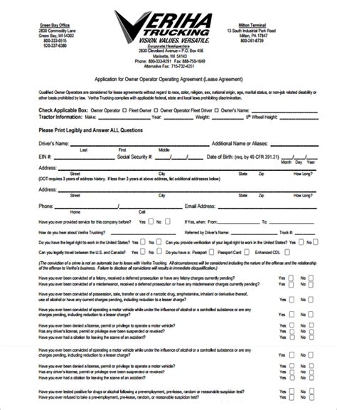 Owner Operator Trucking Business Plan Template