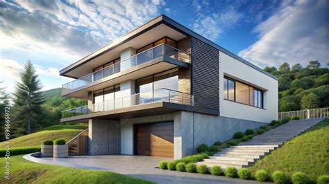 Modern Two Story Building On Sloped Terrain Architecture Contemporary