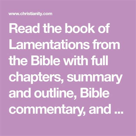 Read The Book Of Lamentations From The Bible With Full Chapters