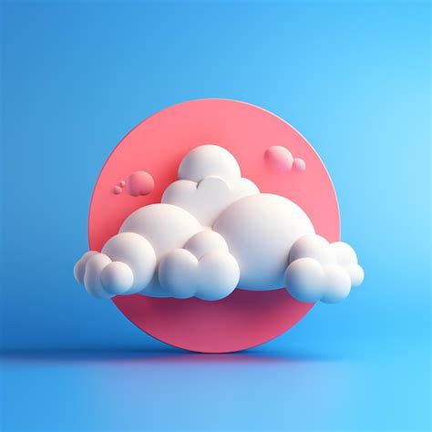 3d Cloud Logo Icon Logo Thin Long Aesthetic Background Cartoon Shape