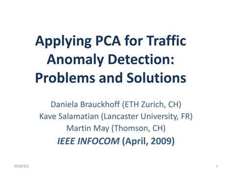 Ppt Applying Pca For Traffic Anomaly Detection Problems And