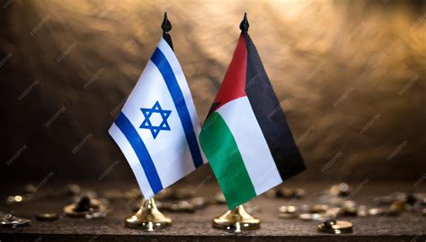 Premium Photo Israeli And Palestinian Flags Side By Side Symbolize